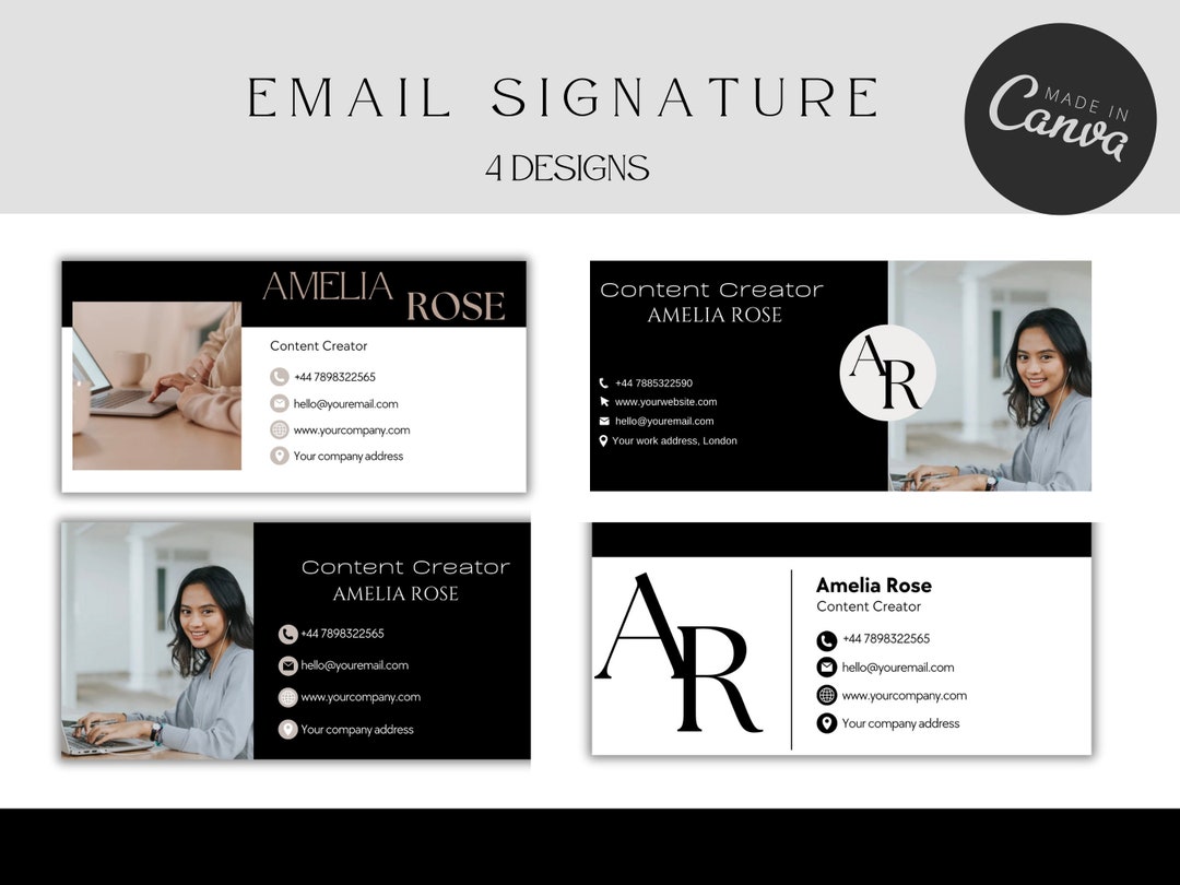 Email Signature | Business Signature | Content Creator | Editable Email ...