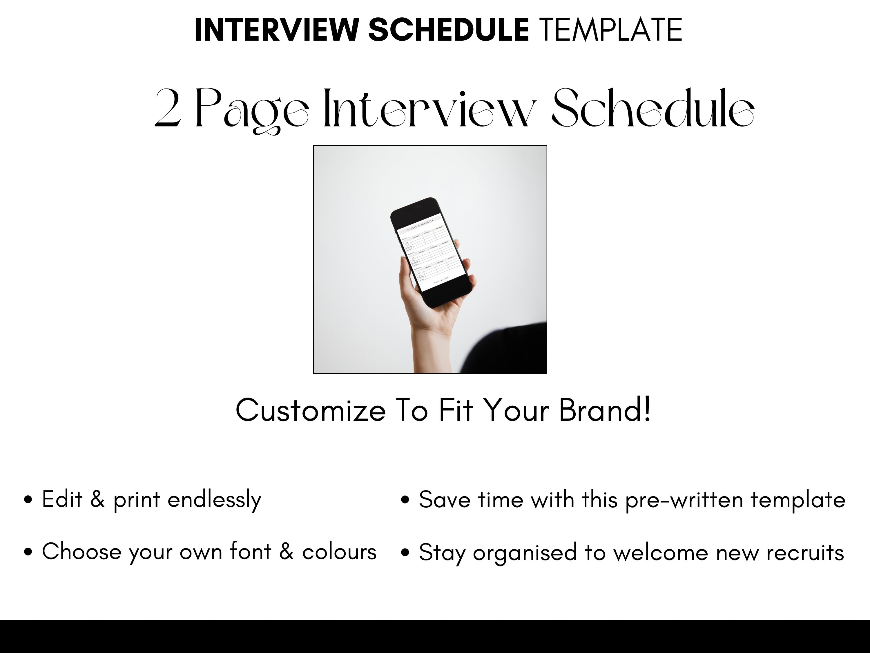 Interview Schedule Template, HR Template, Interview Tracking, Business ...