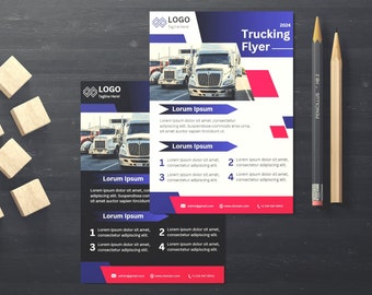 Truck Dispatcher Flyer, DIY Flyer Template Design, Trucking Services ...