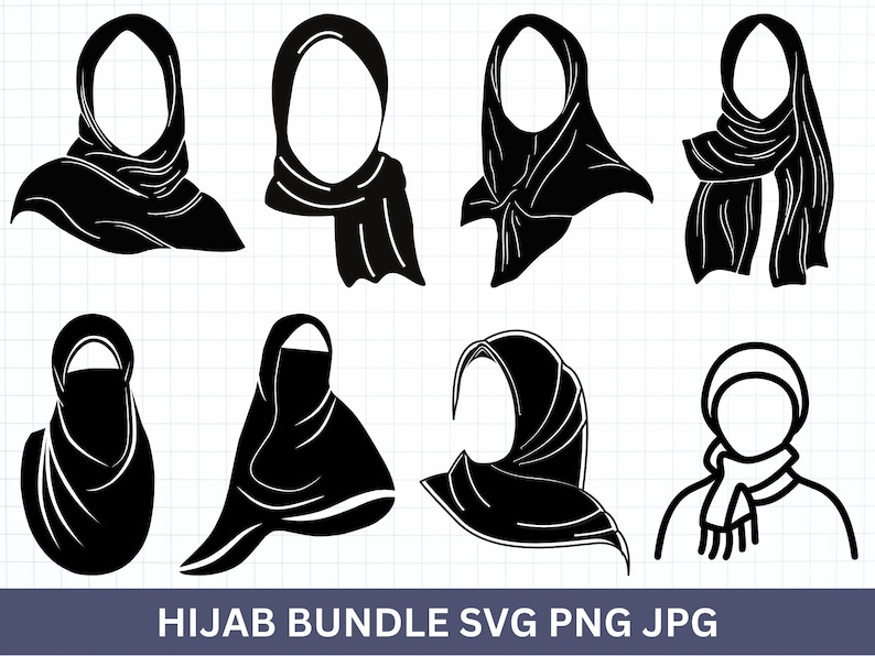 Hijab Svg, Headscarf Svg, Hijab Scarf Svg , Hijab Cut Files,hijab ...