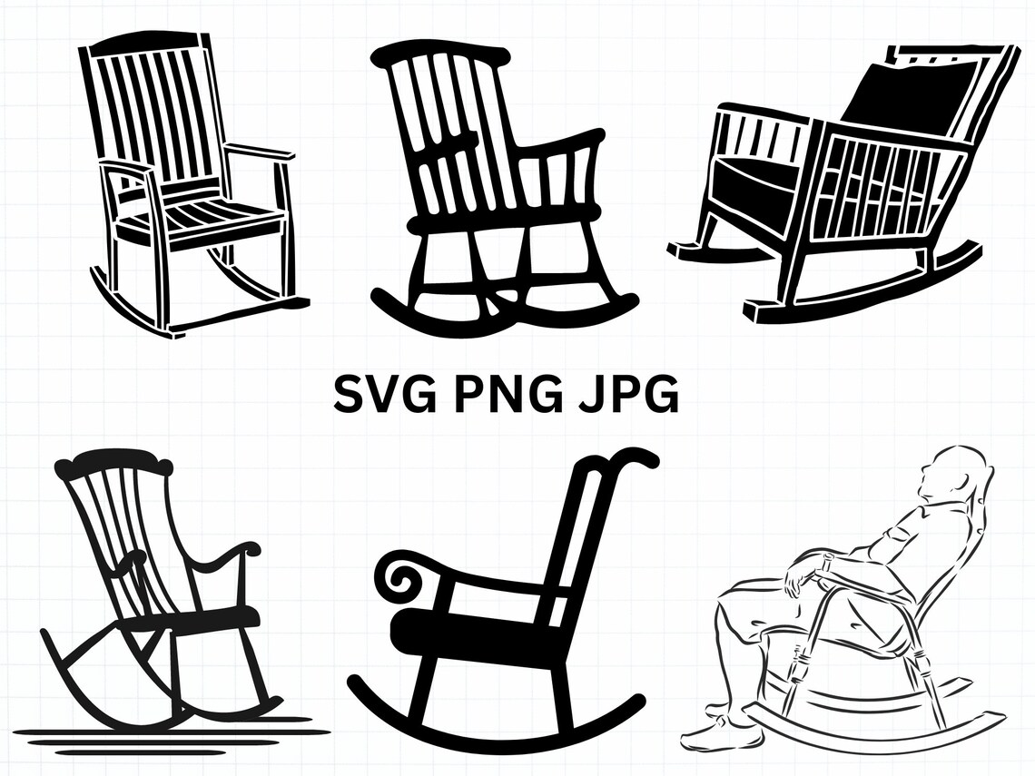 Rocking Chair, Chair Monogram Svg, Rocking Chair Svg, Chair Svg, Chair ...