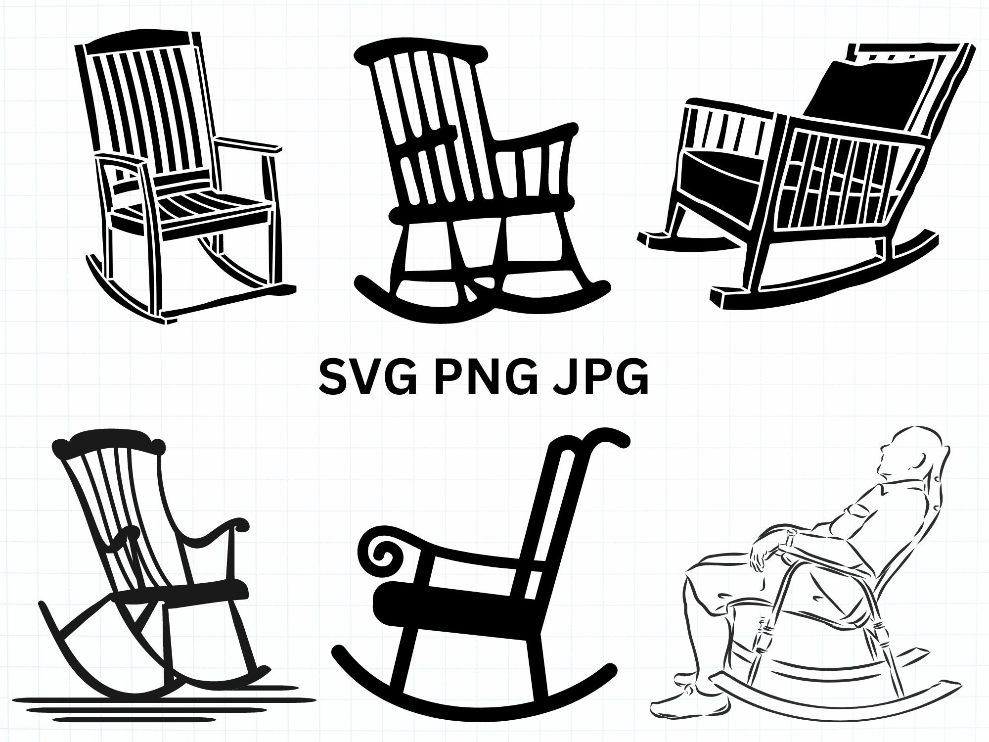 Rocking Chair, Chair Monogram Svg, Rocking Chair Svg, Chair Svg, Chair ...