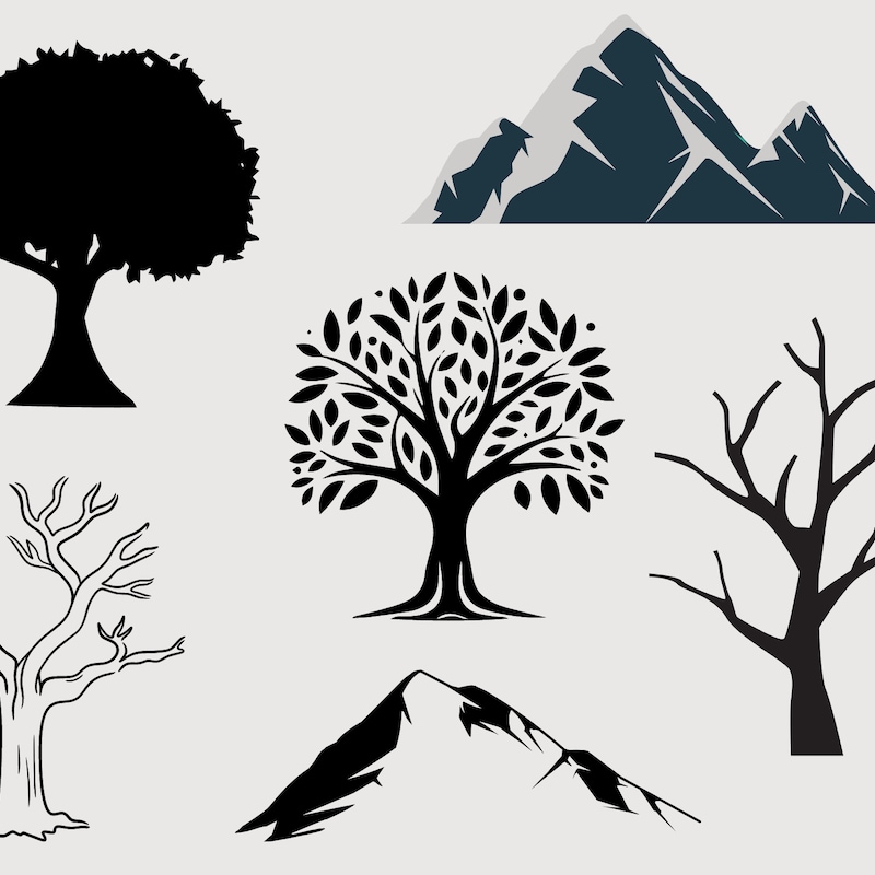 Oak Tree Svg - Etsy