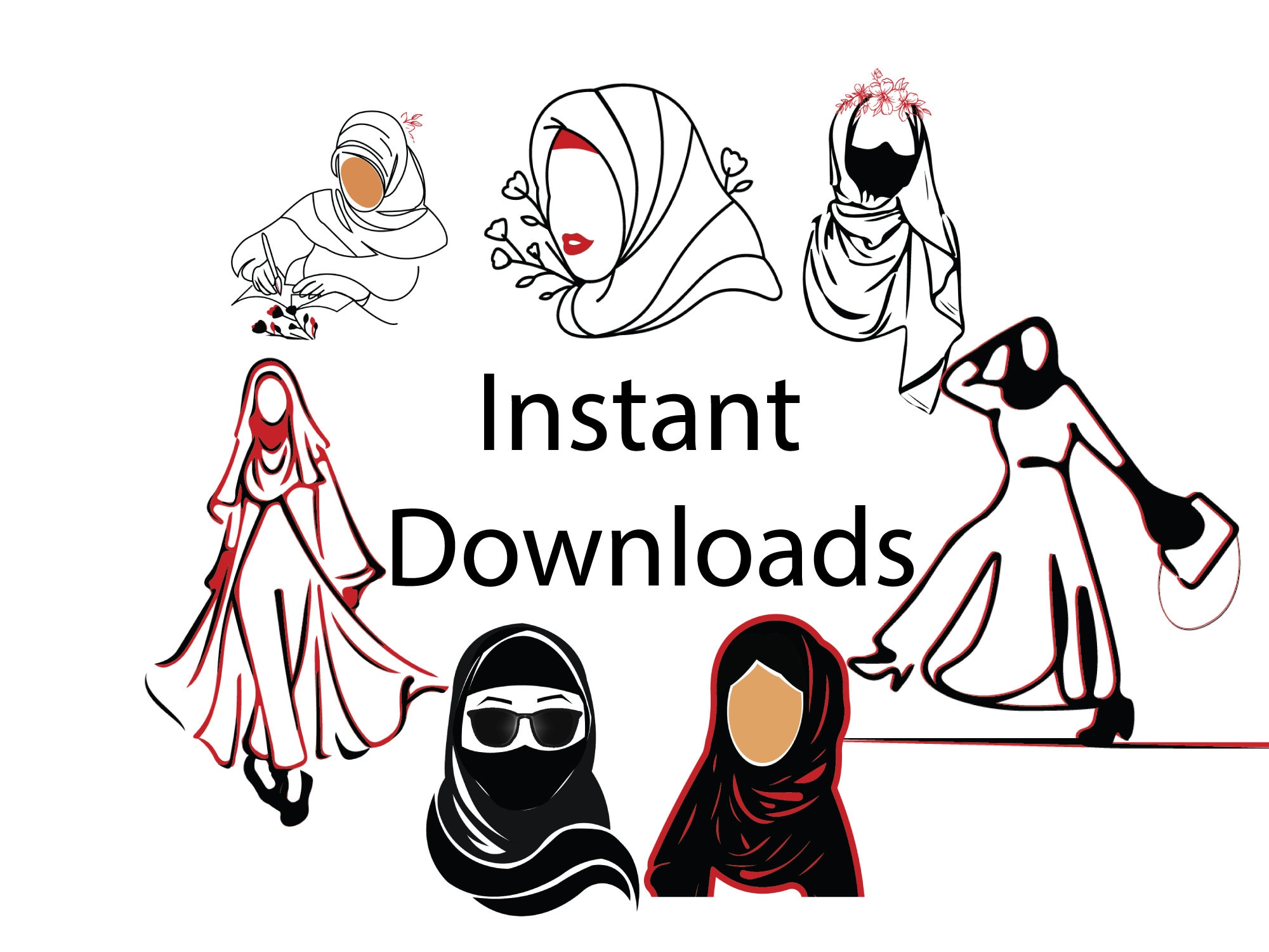 Hijab Svg, Headscarf Svg, Hijab Scarf Svg , Hijab Cut Files,hijab ...