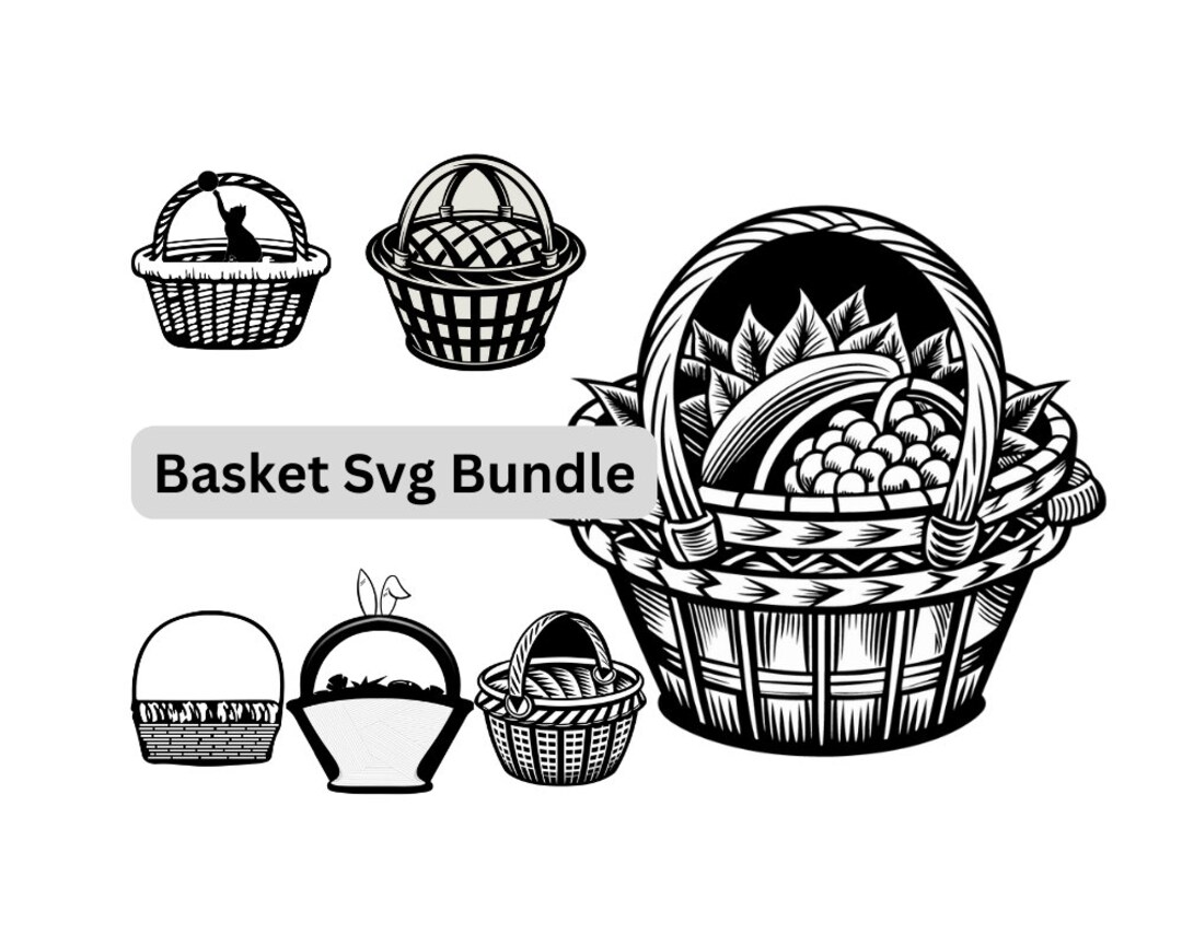 Basket Svg Bundle, East Egg Basket Svg, Wicker Basket Svg, Basket ...