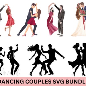 Couple Dancing Svg, Dance Svg Bundle, Couple Clipart, Dancing Couple ...