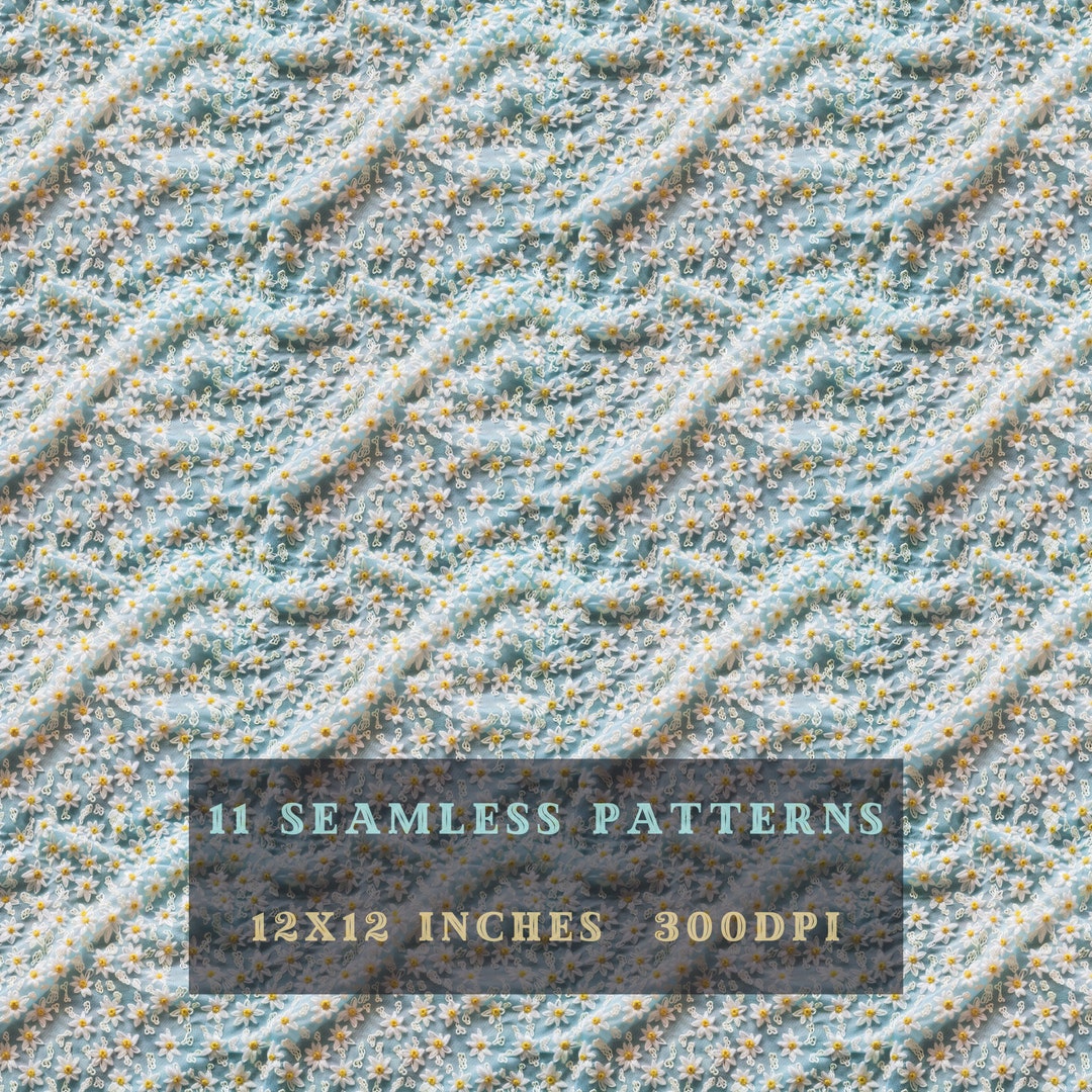 Embroidery Elegant Floral Fabrics Seamless Pattern Cozy Elegant ...