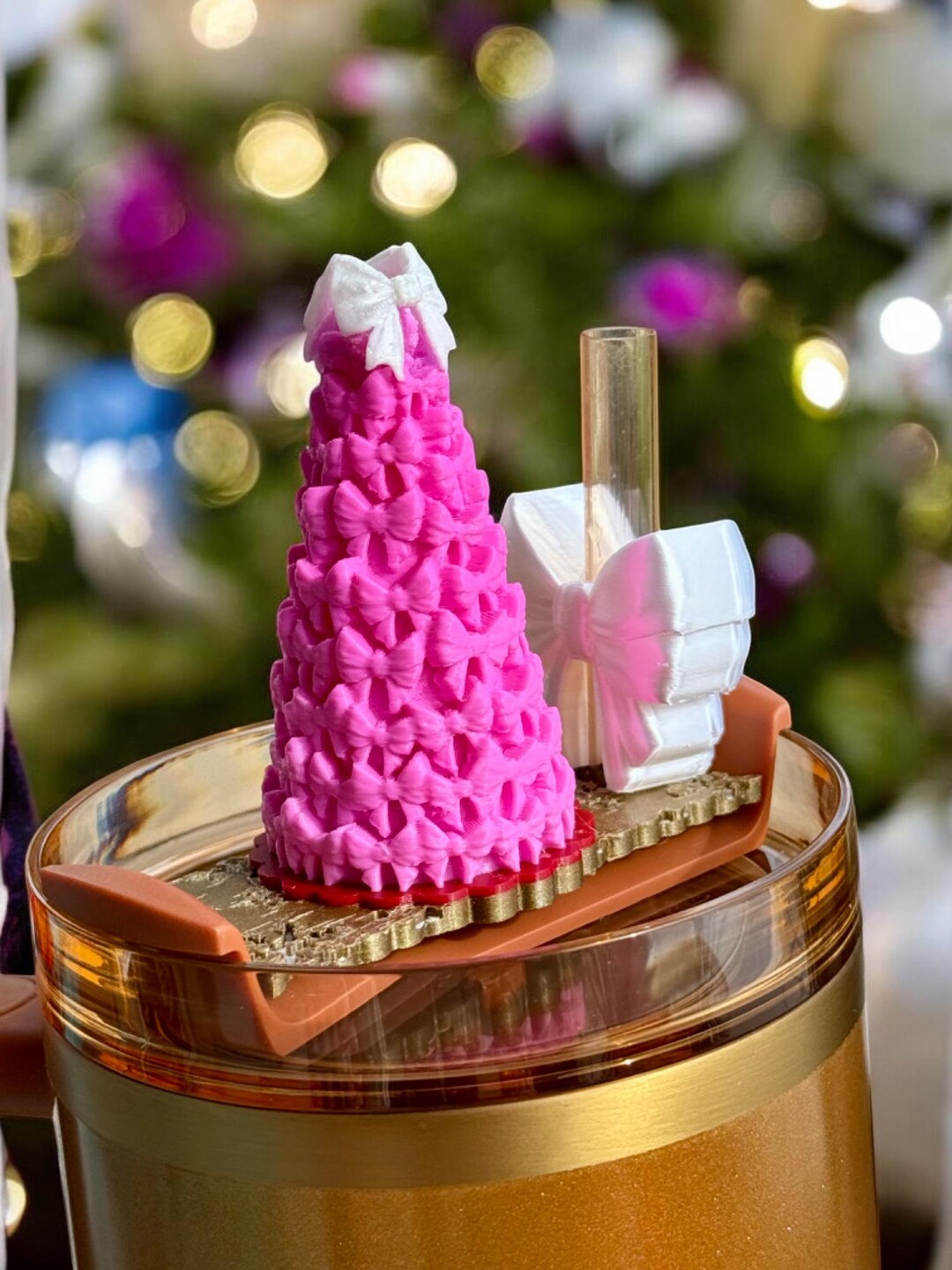 Christmas Bows Tree Stanley Lid Topper - Etsy