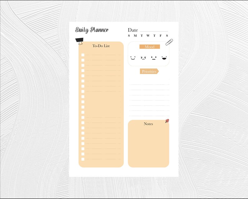 Printable Daily Schedule Planner A5 PDF Inserts Undated Colorful Page ...