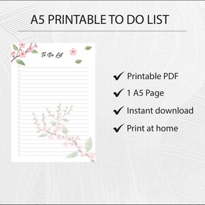 A5 Daily To-do List Planner – Printable Planner Inserts, PDF – Instant ...