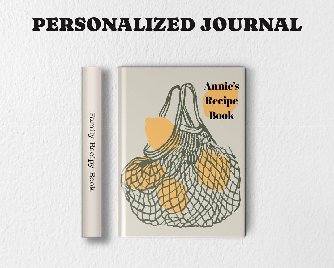 Family Recipe Collection Book, Kitchen Journal, Personalized Recipe ...