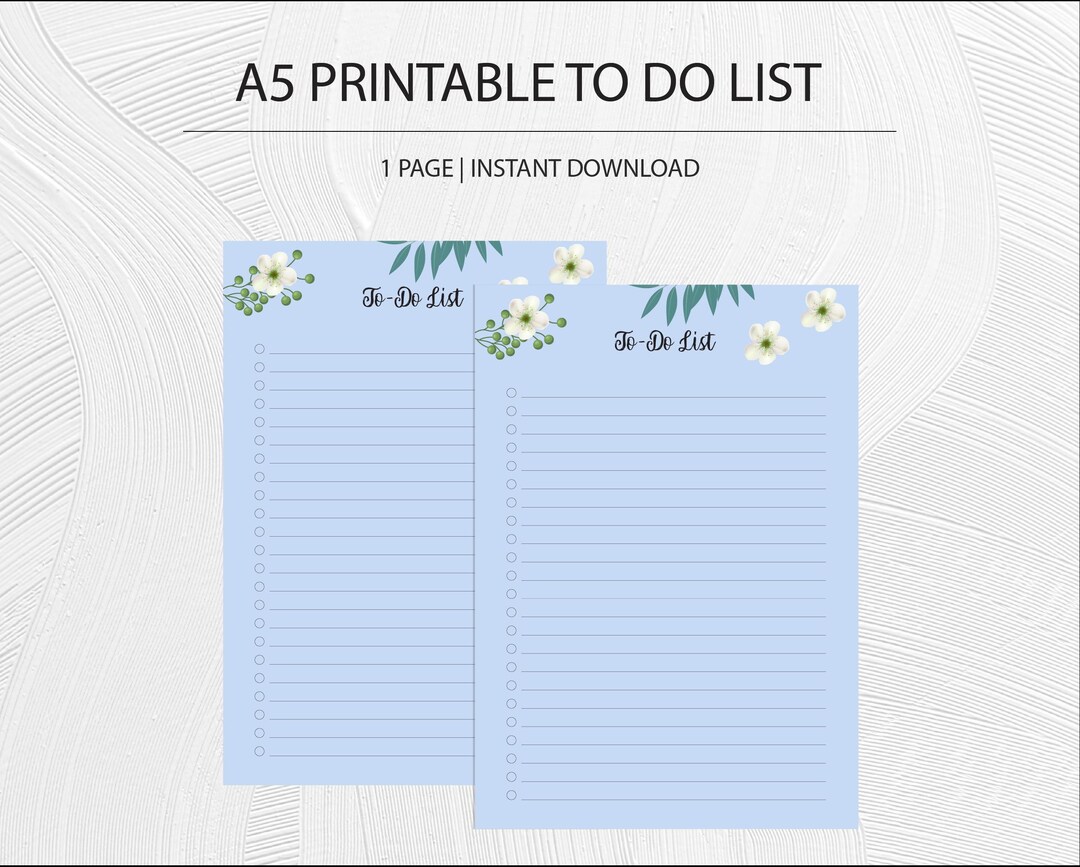 Instant Download A5 Printable Planner Pages Daily Schedule and To-do ...