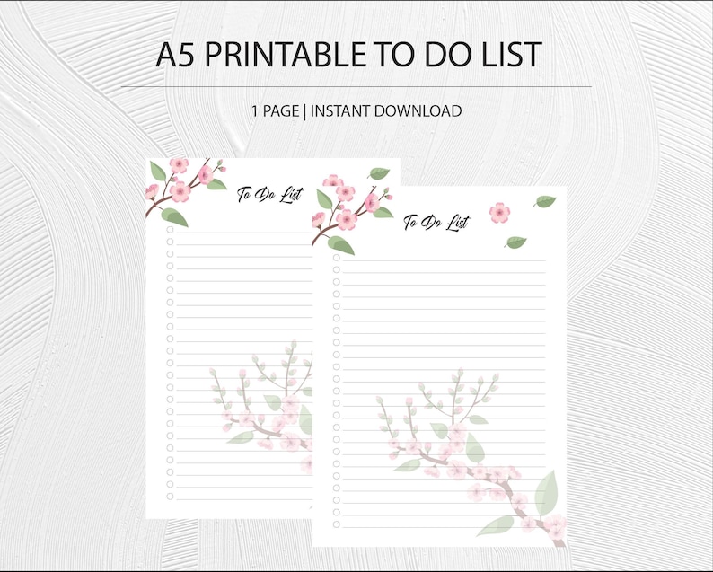 A5 Daily To-do List Planner – Printable Planner Inserts, PDF – Instant ...