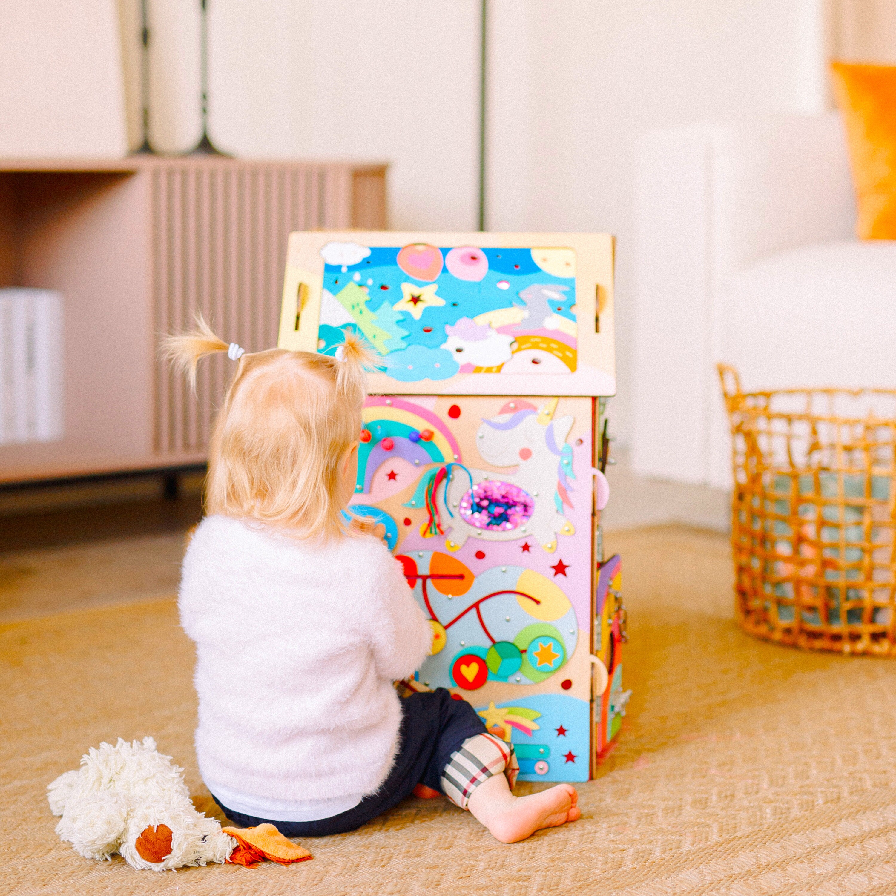 Montessori Busy House, Activity Board, Wooden Educational Sensory Toy ...