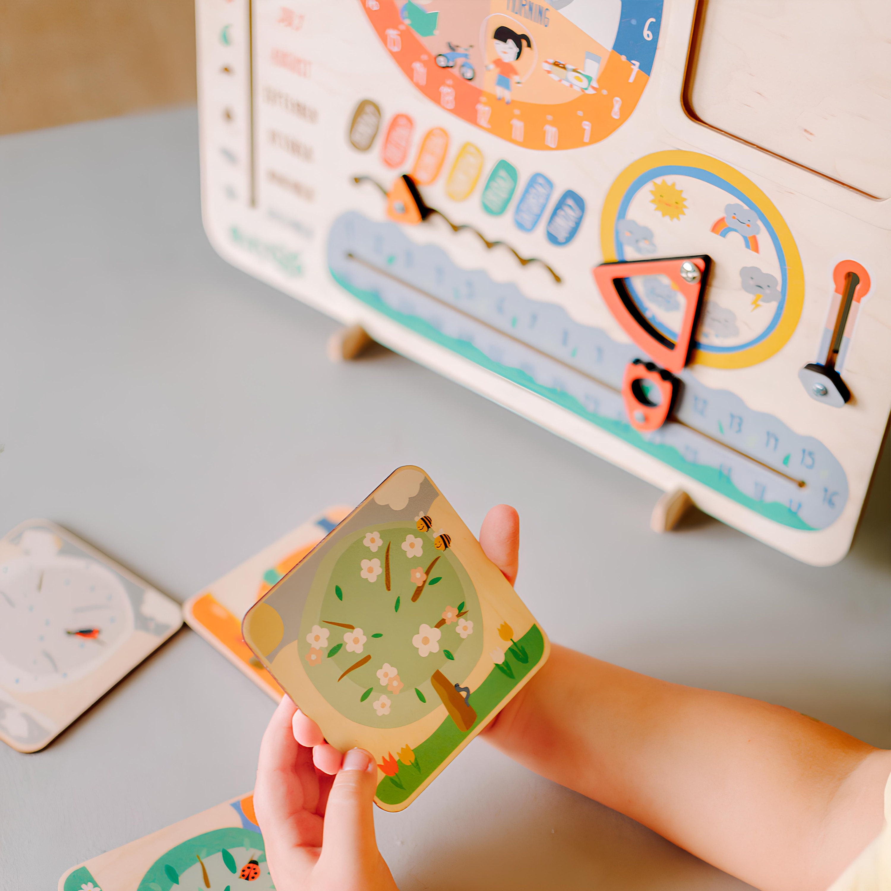 Time Management Toy Wooden Montessori Calendar for Kids, Children ...