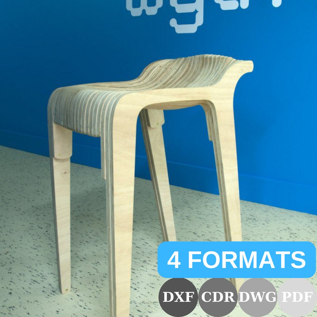 Wood Bar Stool Cnc Plan, Cnc Machine File, Cnc Cutting File, Cnc Router ...