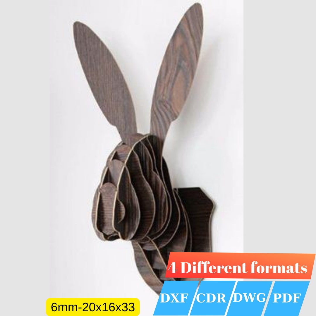 CNC Machine Files, Wooden Wall Decor, Rabbit Cnc Wall Decor, Laser Cut ...