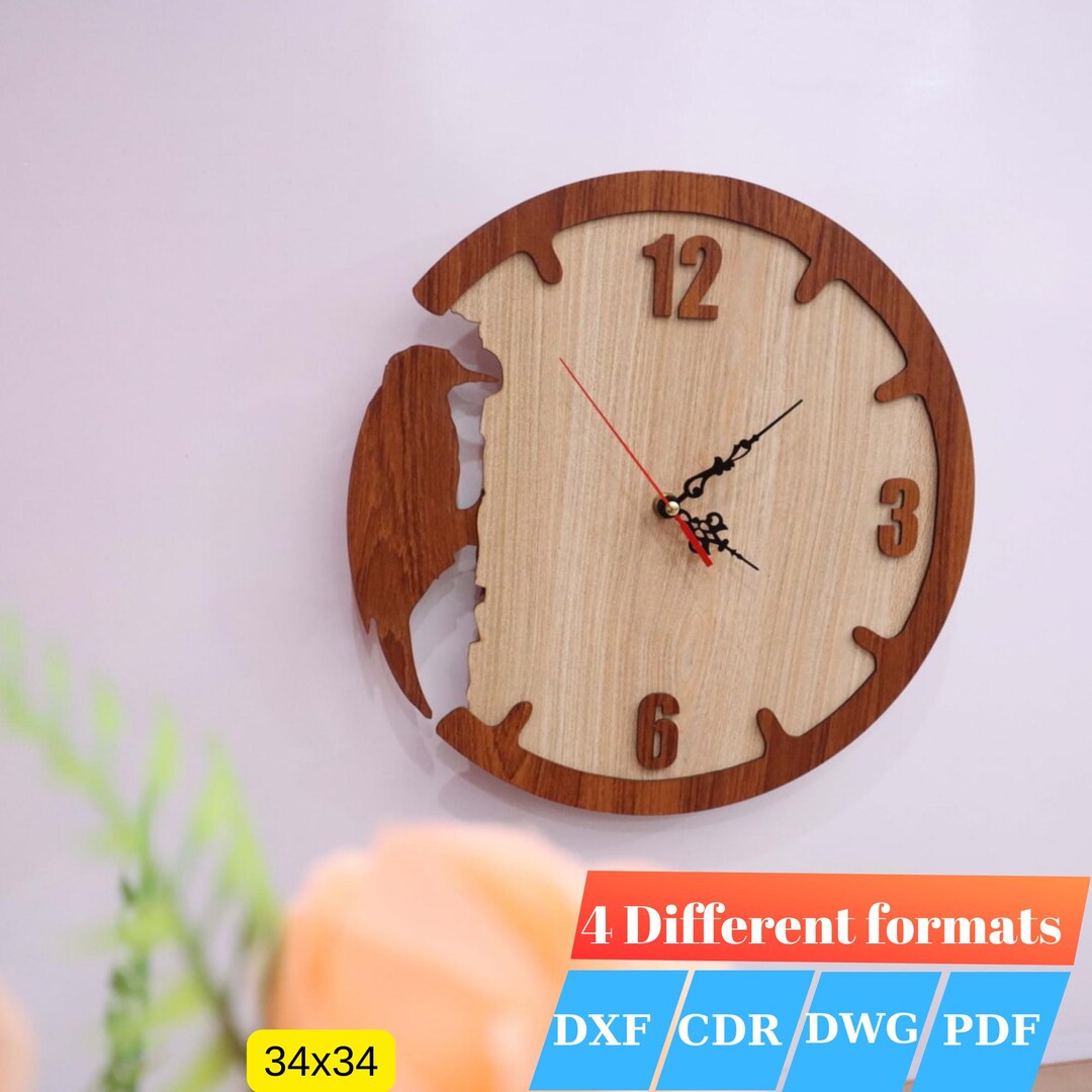 Laser Cutting Wooden Wall Clock, Laser Cutting, Cnc Cutting, Cnc ...