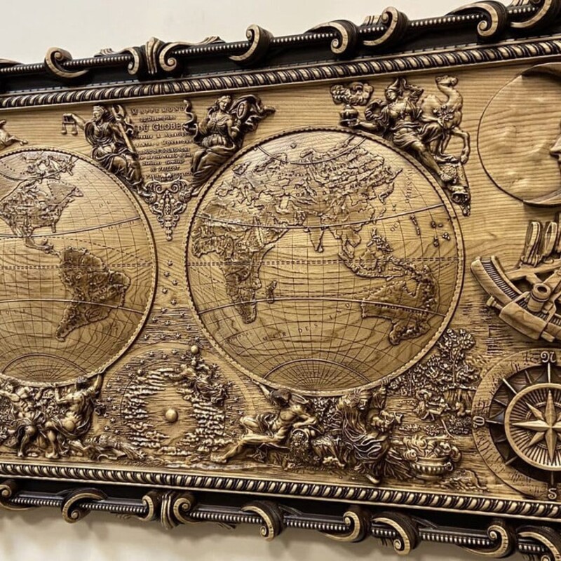 Wood World Map - Etsy
