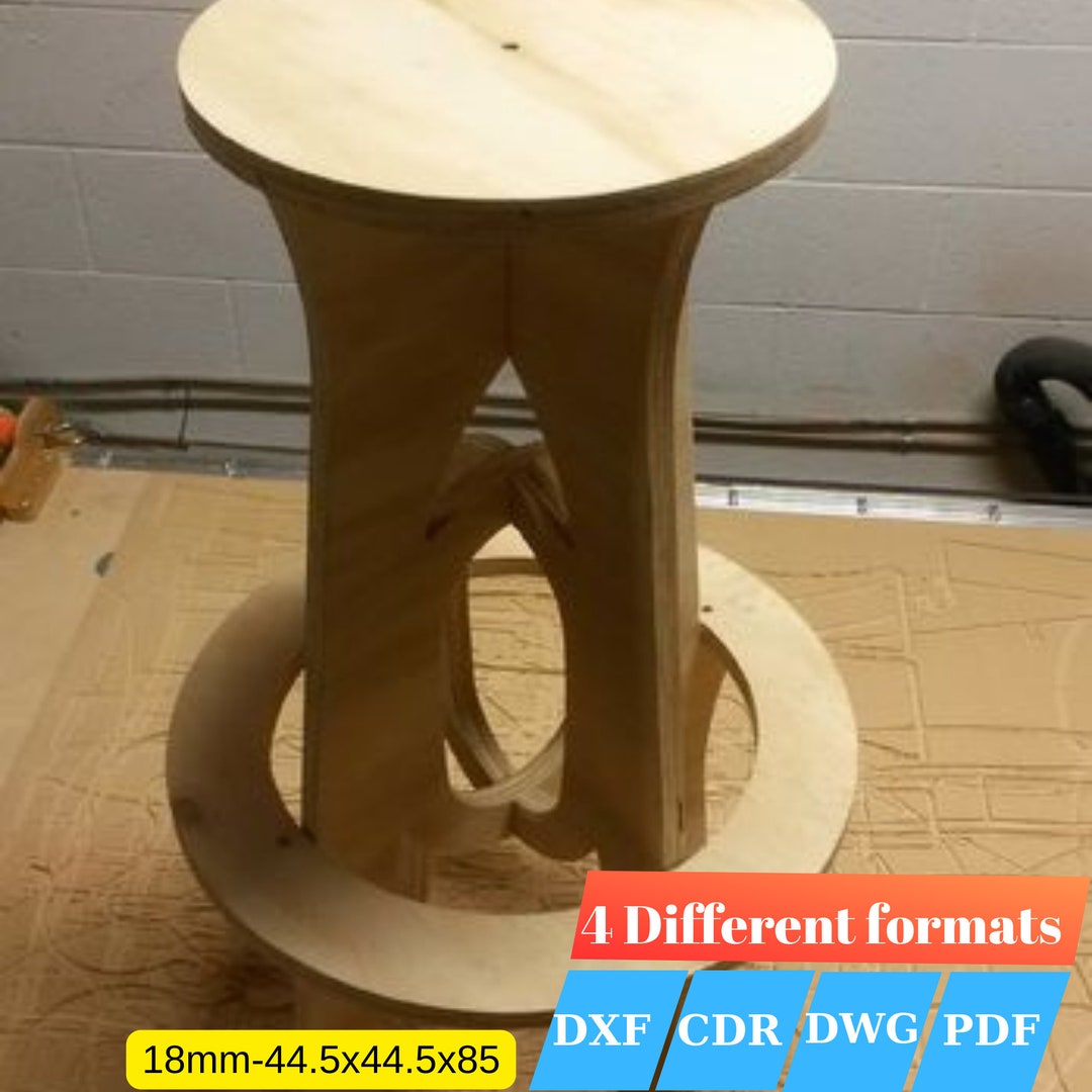 Wooden Stool Cnc File, Cnc Cut, Cnc Wood Cut, Cnc Cutting Files, Laser ...