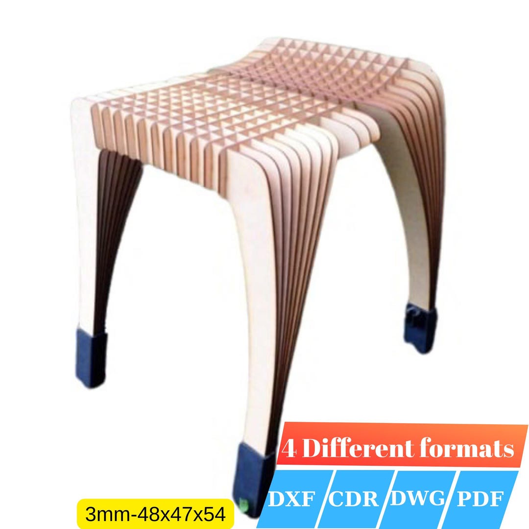 CNC Machine Cutting File, Wooden Stool, CNC Router Wooden Stool, CNC ...
