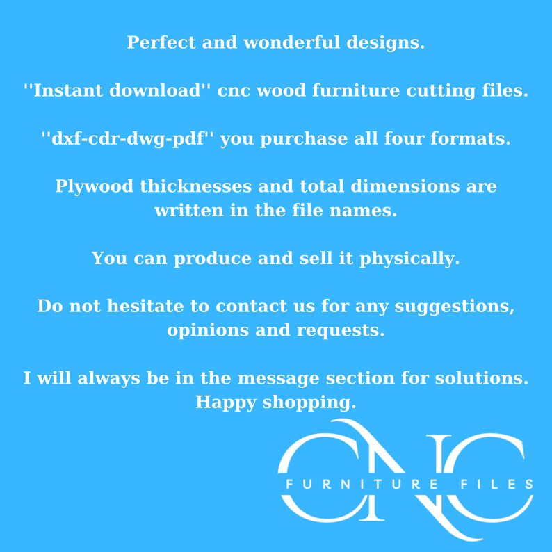 CNC Wooden Furniture Projects, Router Files (dxf-cdr-dwg-pdf) - Etsy