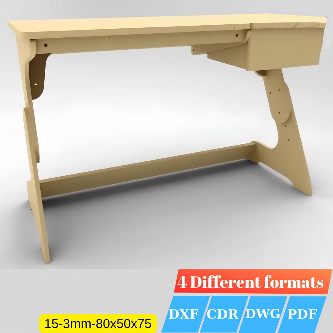 Wooden Desk Cnc Cutting Plan, Cnc Machine File for Wood, Cnc Working ...