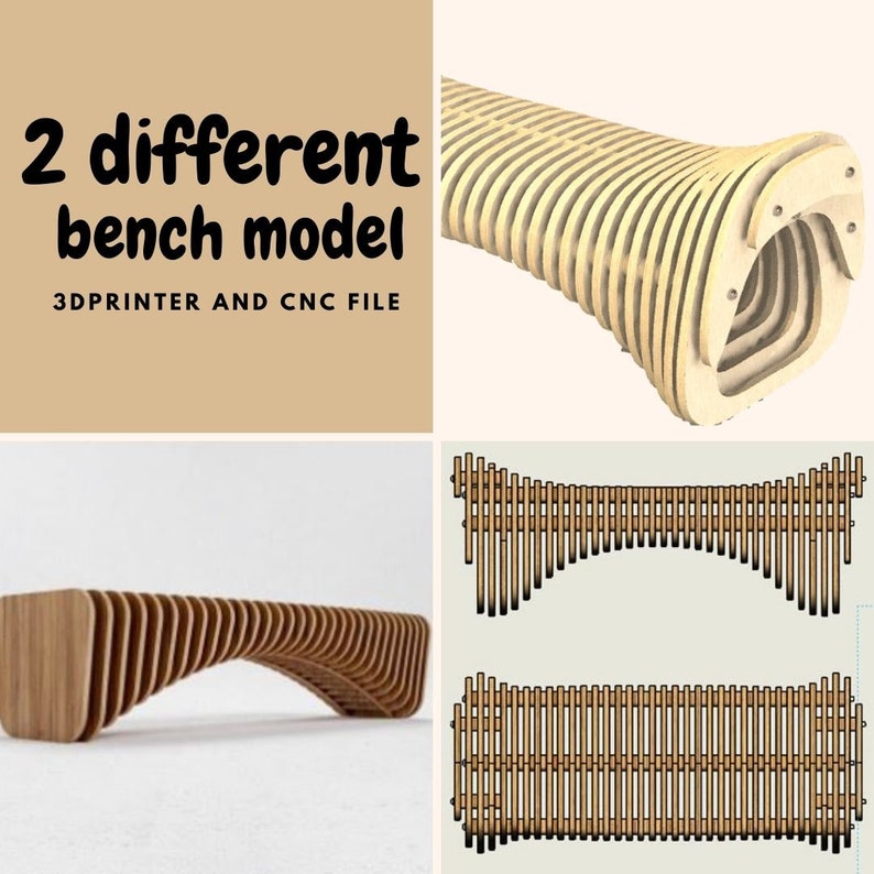Parametric Wooden Bench Cnc, Bench Cnc File, Cnc Cutting File, Laser ...