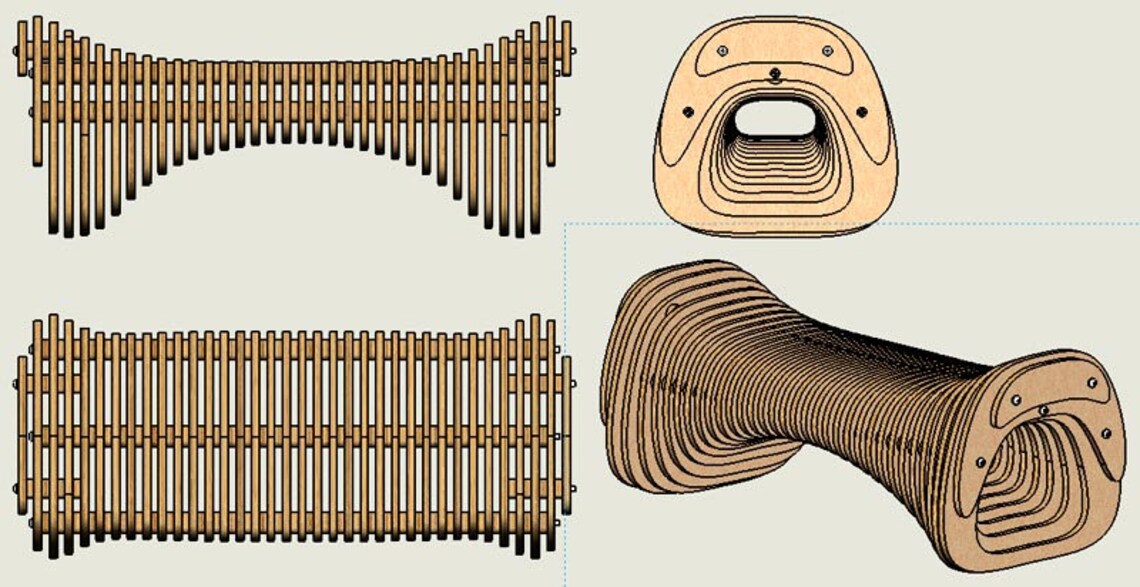 Parametric Wooden Bench Cnc, Bench Cnc File, Cnc Cutting File, Laser ...