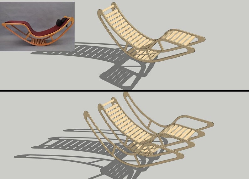 CNC Wooden Rocking Chair Project, Cutting Files (dxf, Cdr, Dwg, Pdf) - Etsy