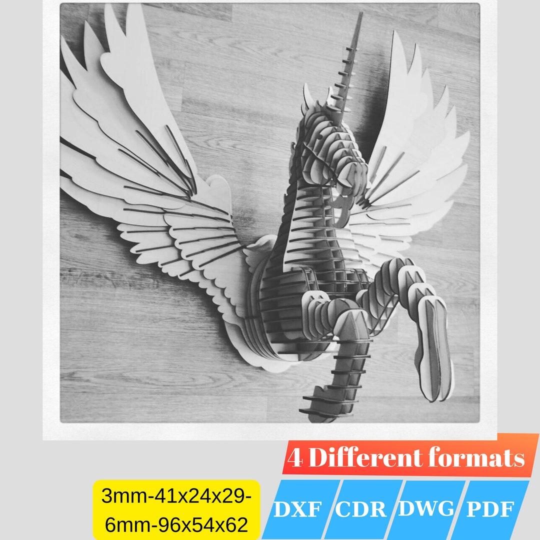 CNC Machine Files, Wooden Wall Decor, Pegasus Cnc Wall Decor, Laser Cut ...