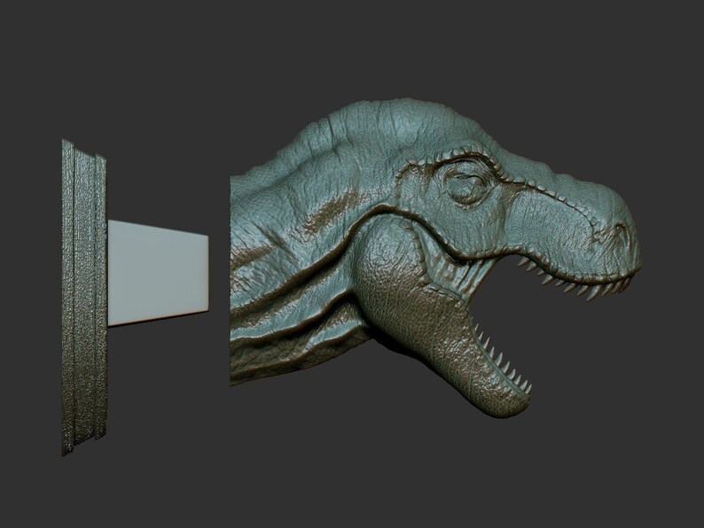 3d Dinosaur Head, 3d Print, 3d Wall Decor, 3d Printer Machine File, 3d ...