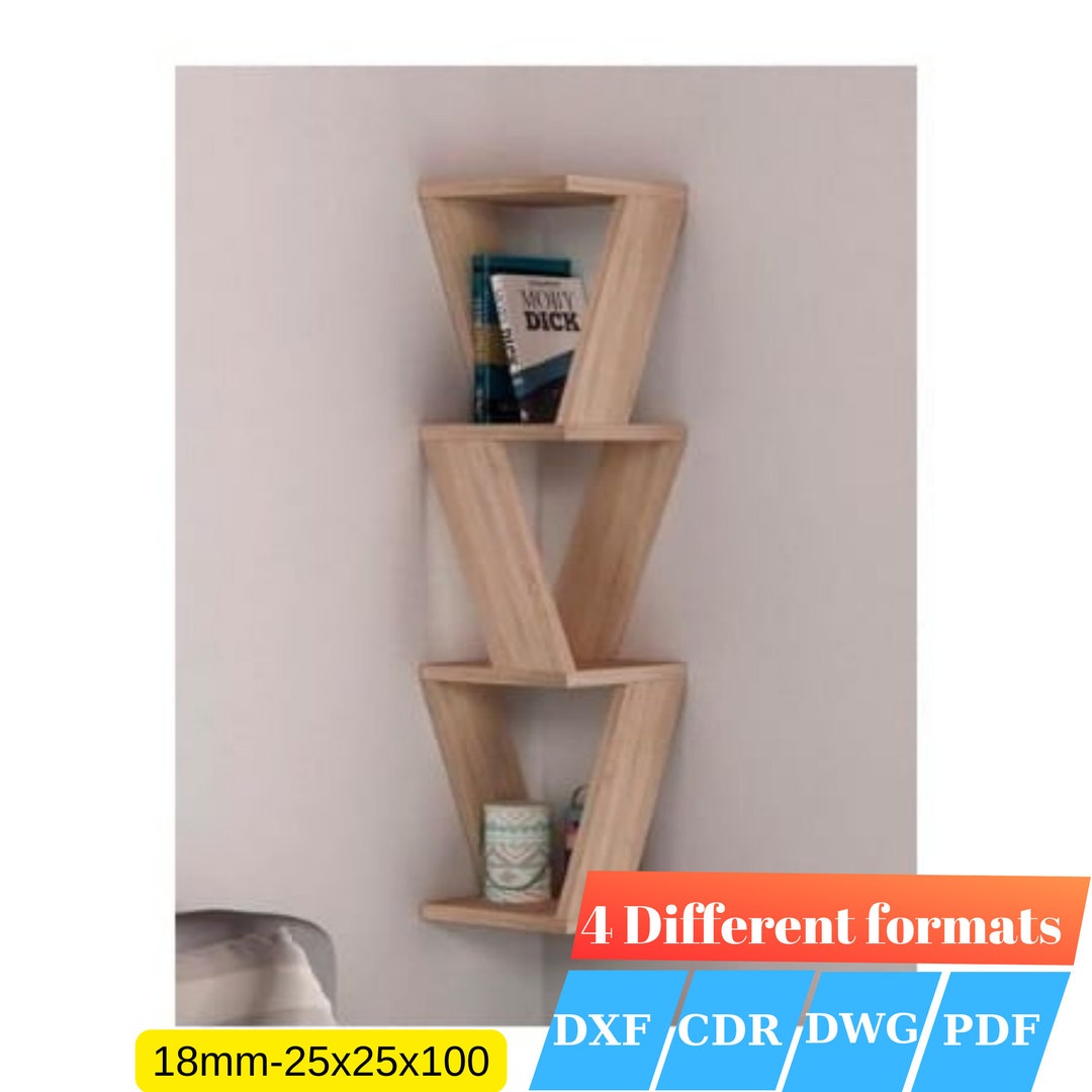 CNC Machine Files, Wooden Wall Shelf, Cnc Wall Corner Shelf, Laser Cut ...