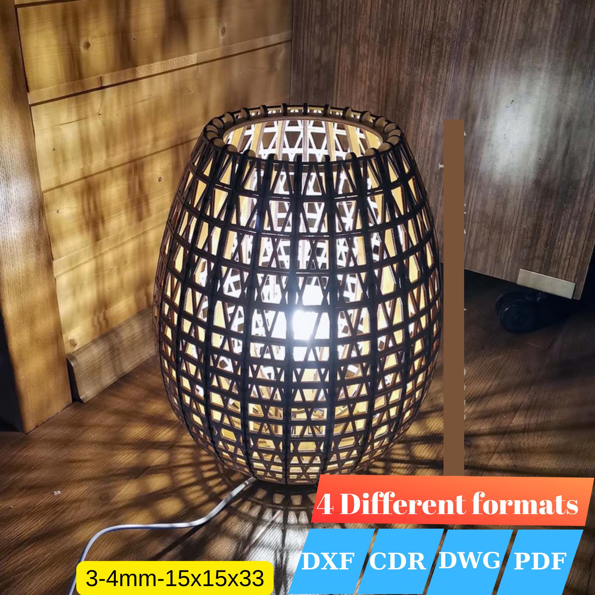 Laser Cutting, Wooden Lamshade Design, Laser Machine File, CNC Machine ...