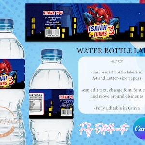 Printable Spider Man Birthday Party Favors, Labels, Stickers (digital ...