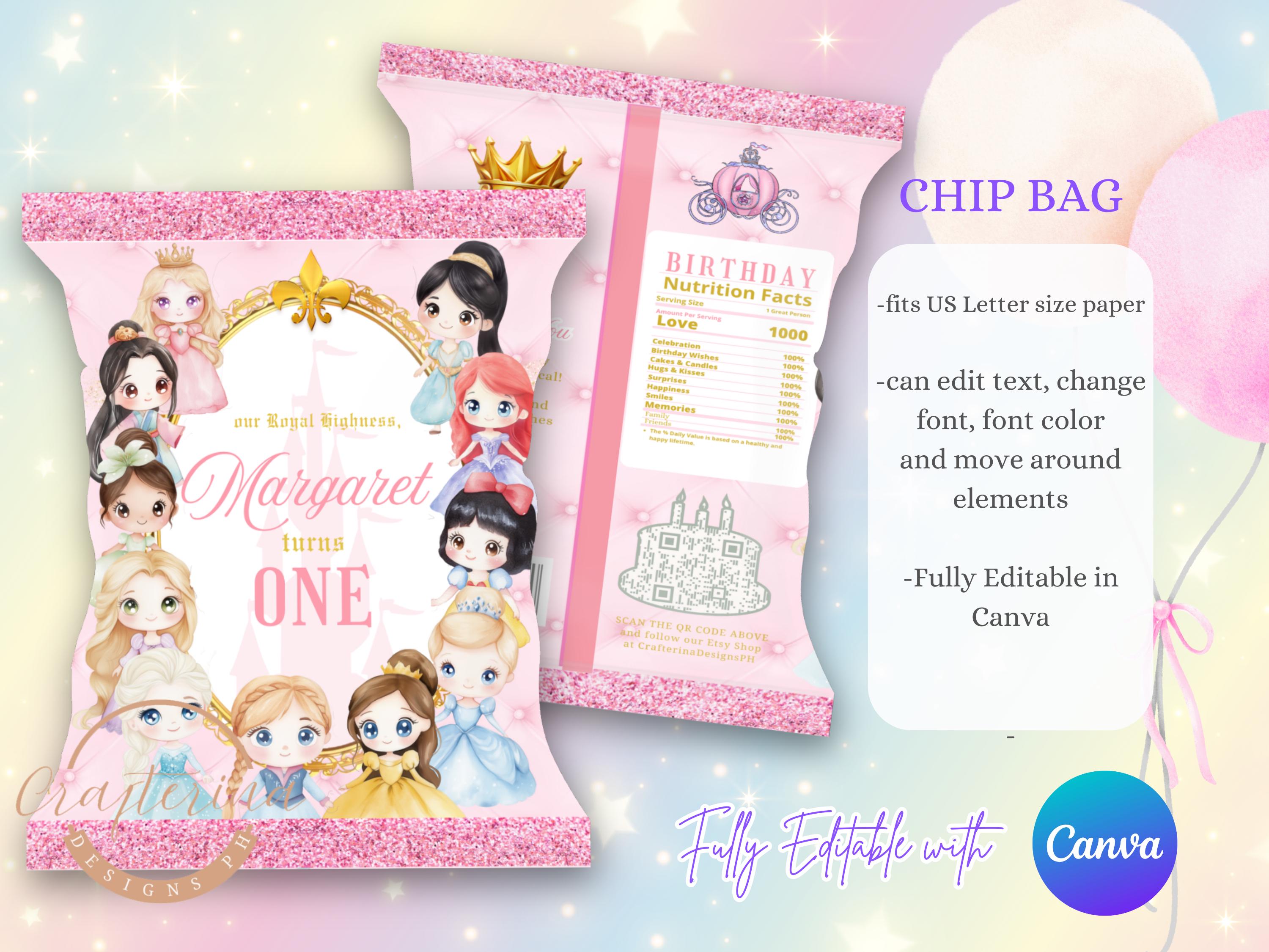 Princess Party Favor Bundle: DIY Printable Templates (digital Download ...