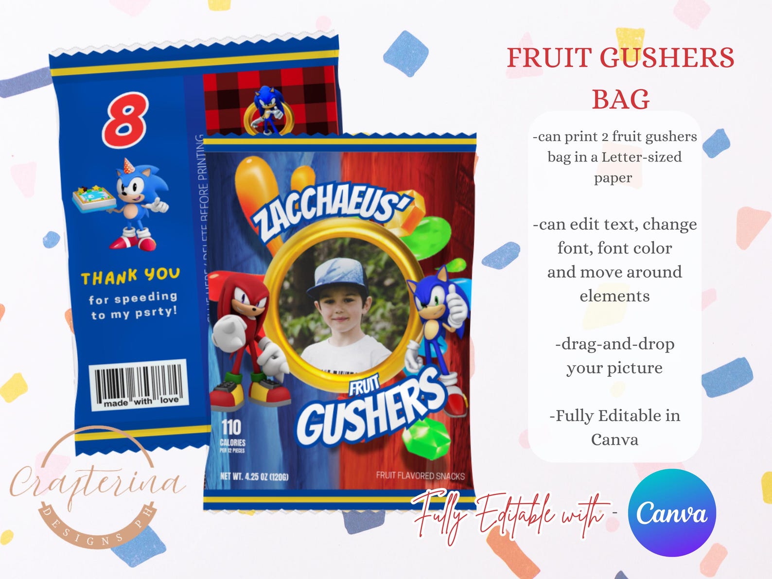 Sonic Blue Red Party Favor Bundle, Sonic Boy Girl Party, Sonic Goodie ...