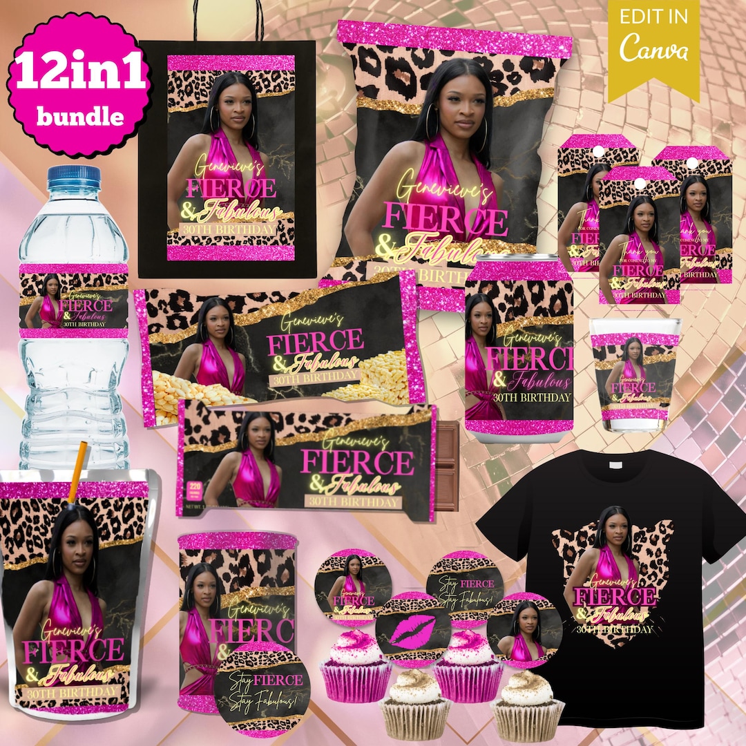 Pink Leopard Party Favor, Cheetah Party Favor, Leopard Chip Bag, Goodie ...