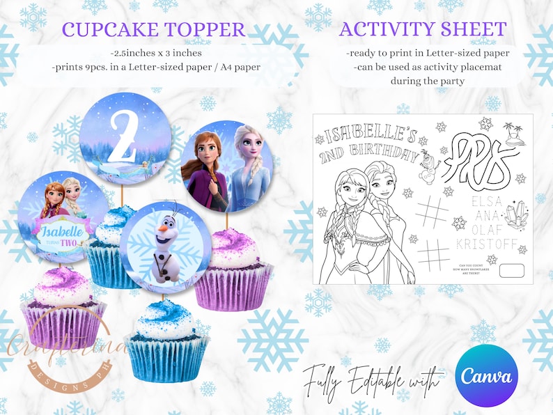 Frozen Party Favor Templates and Labels for Birthday (digital Download ...