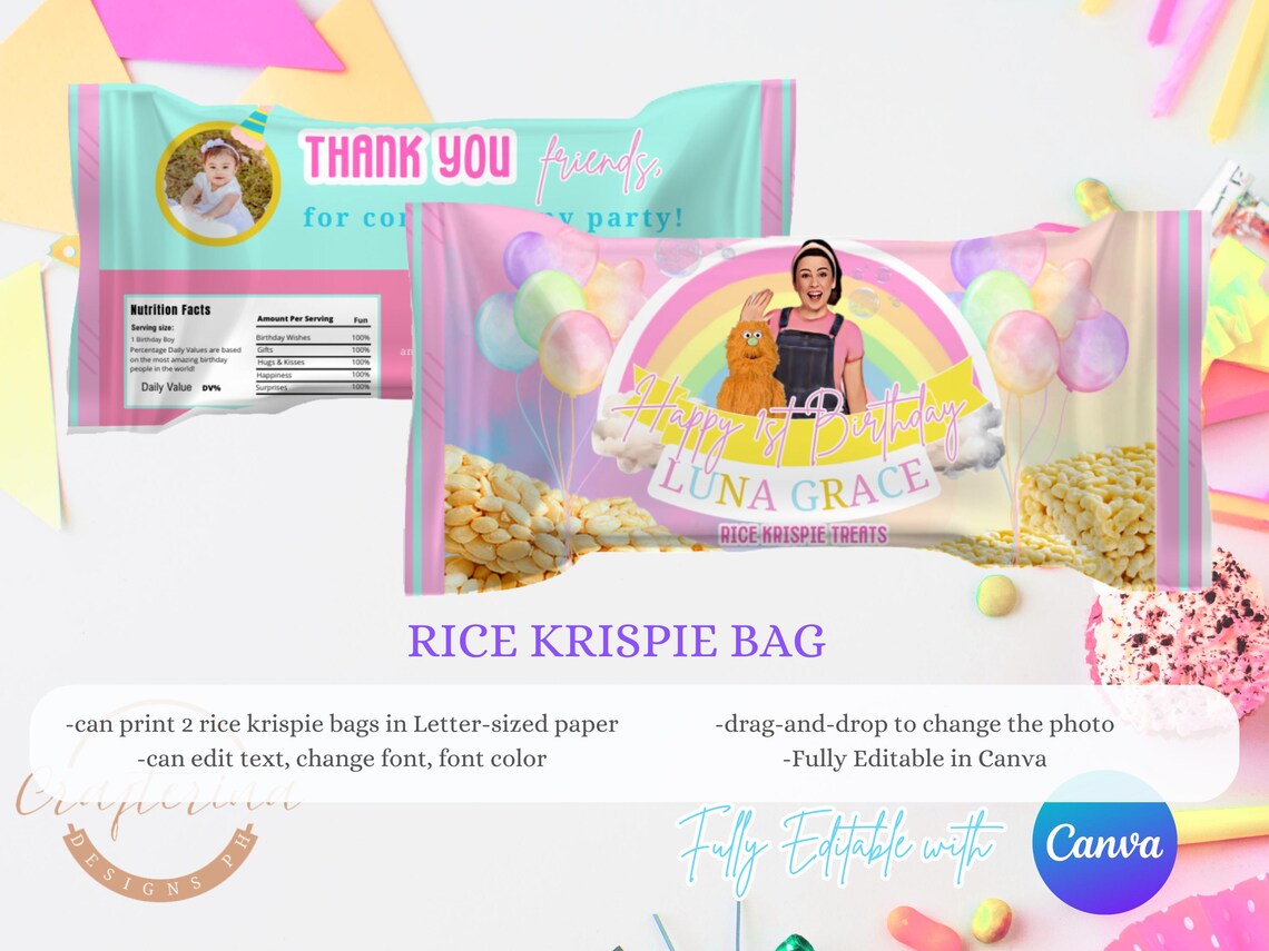 Ms Rachel Party Favor Bundle Template: Pink Birthday (digital Download ...