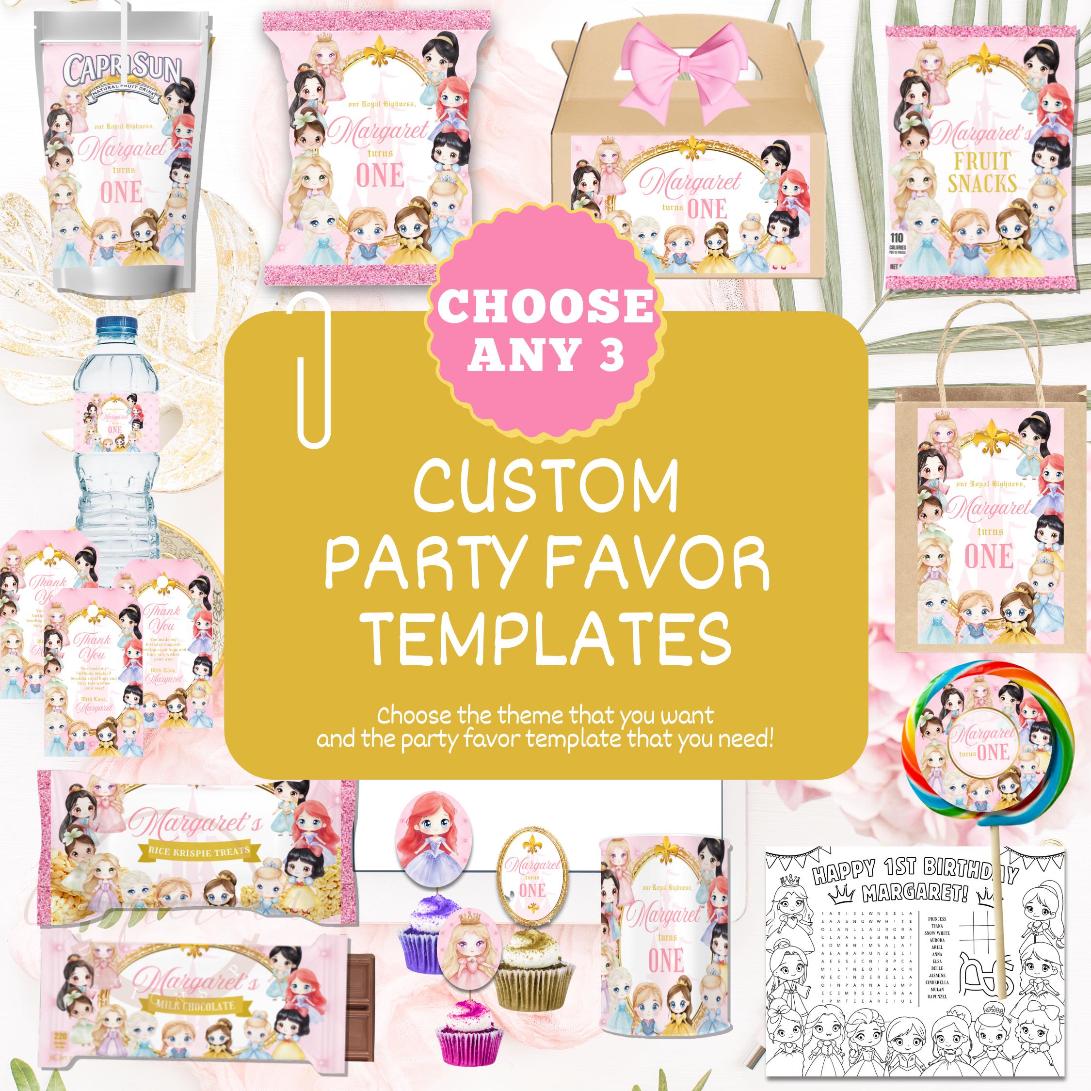 Custom Party Favor Templates: Any Theme (digital Download) - Etsy