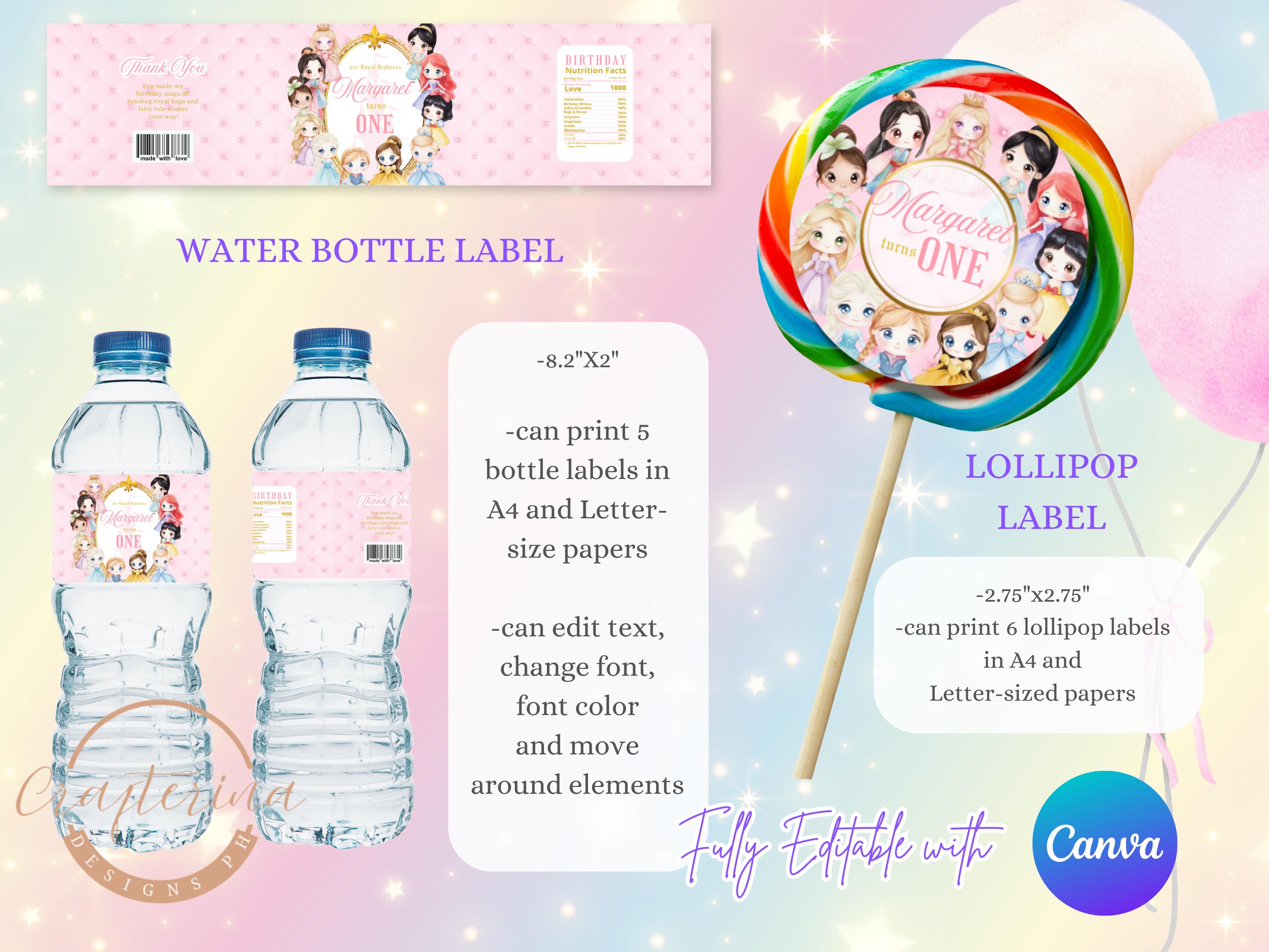 Princess Party Favor Bundle: DIY Printable Templates (digital Download ...