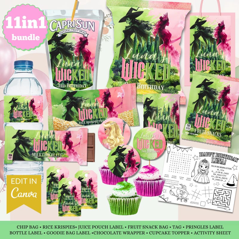 Green and Pink Favor Bags - Etsy