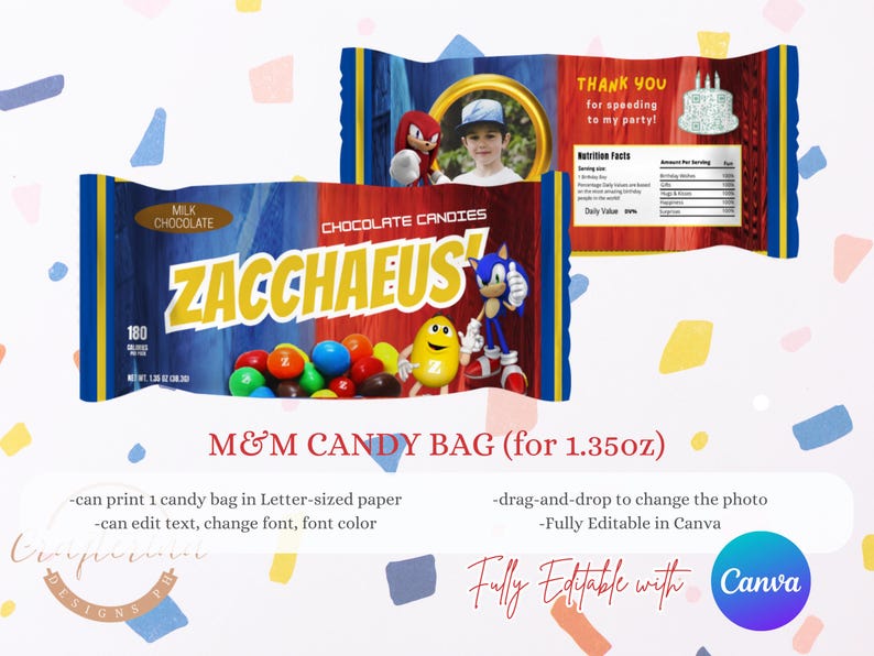 Sonic Party Favor Bundle: 8-in-1 Templates (digital Download) - Etsy