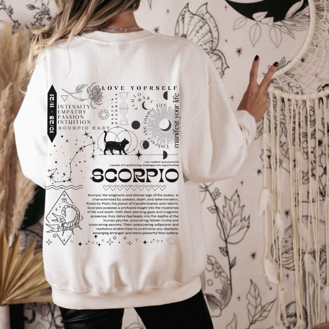 Zodiac Scorpio Sweatshirt, Y2K Water Sign Sweatshirt, Astrology ...