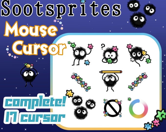 Cute Ghibli Inspired Sootsprite Mouse Cursor Complete PC Mouse Pointers ...
