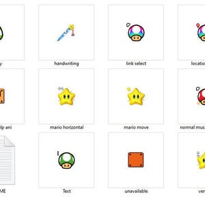 17 SUPER MARIO Bros Mouse Cursor Complete PC Mouse Pointers for Windows ...