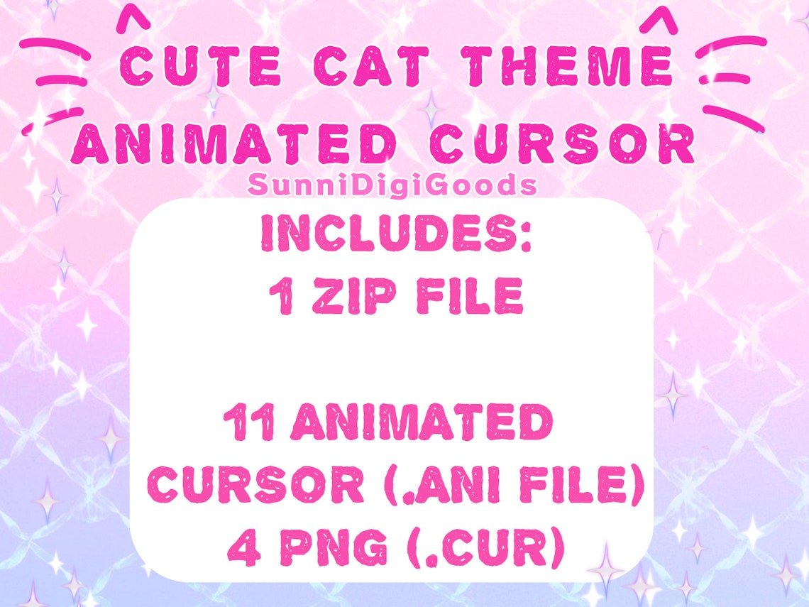 Cute Cat Paw Mouse Cursor 10 Animated PC Gaming Cursor Pack, Kawaii ...