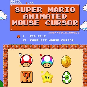 17 SUPER MARIO Bros Mouse Cursor Complete PC Mouse Pointers for Windows Gaming Cursor , Kawaii ...