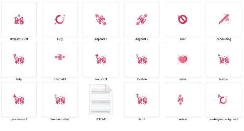 Cute Pink Coquette Mouse Cursor Complete PC Mouse Pointers for Windows ...